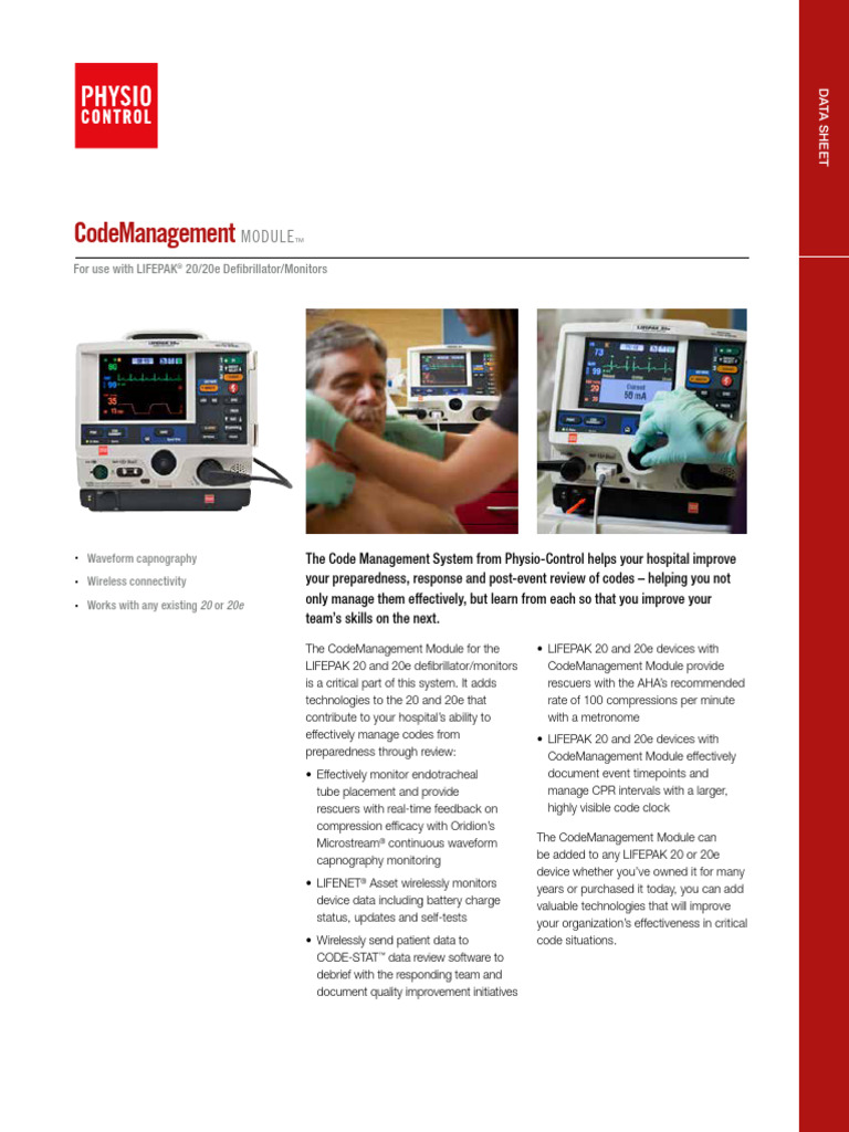 Physio Control LIFEPAK 20 e Code Management Module Datasheet | PDF | Ip ...