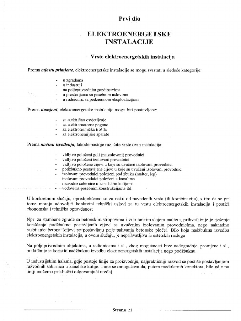 Elektroenergetske Instalacije | PDF