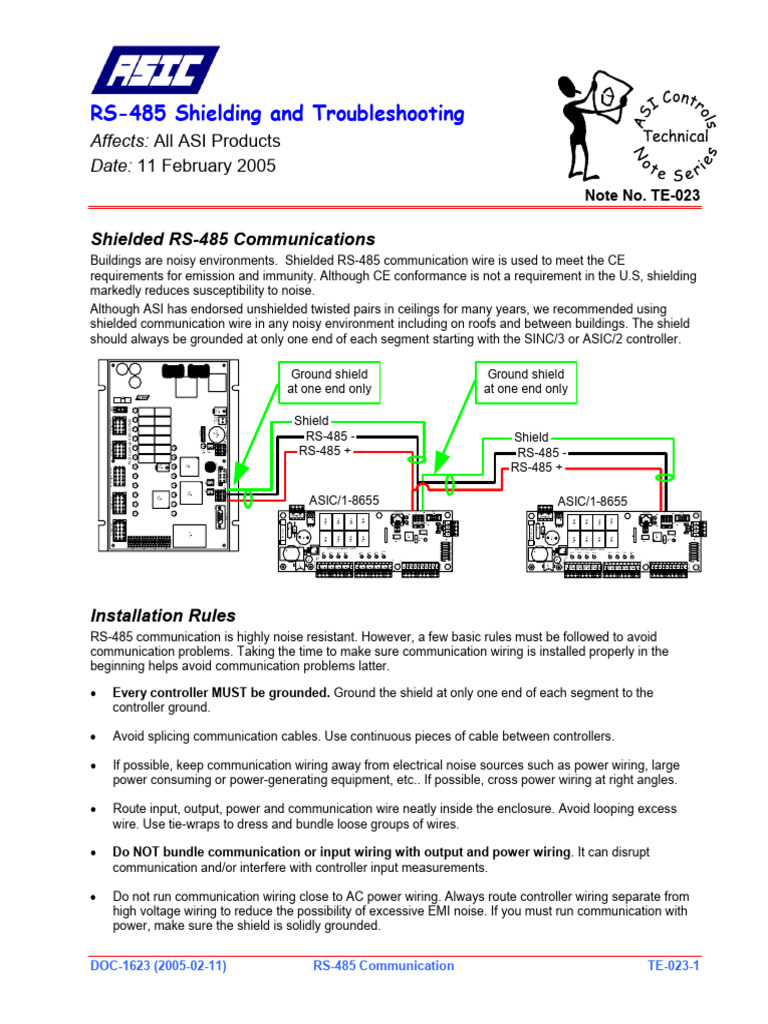 RS-485 Shielding and Troubleshooting TN-023-RS-485-1 | PDF | Software ...