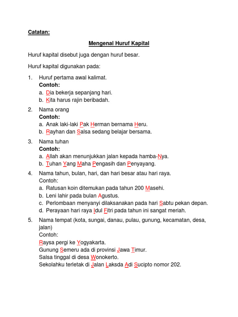 Mengenal Huruf Kapital | PDF