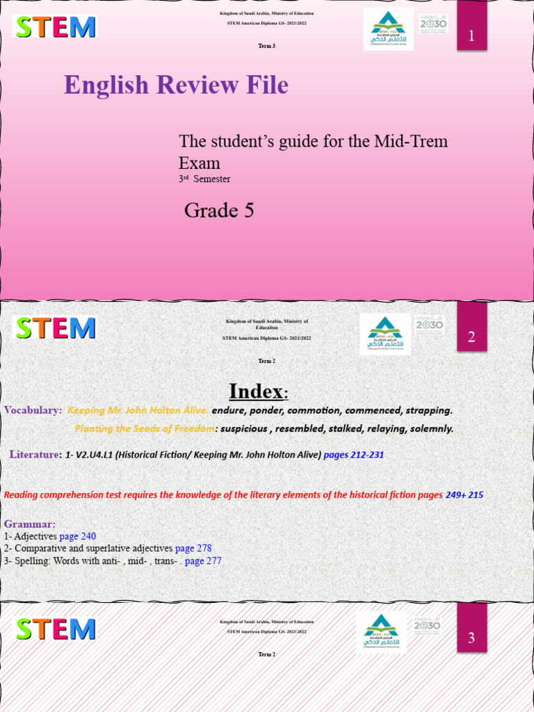 3rd Term Review Sheet g4 | PDF | Adjective | Languages