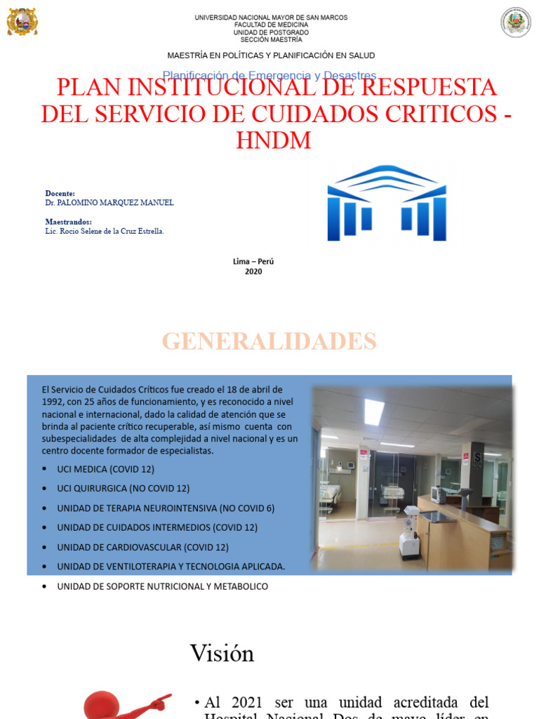 Exposicion de Plan de Incendio Uci | PDF | Medicina de Cuidados Intensivos | Cuidado de la salud