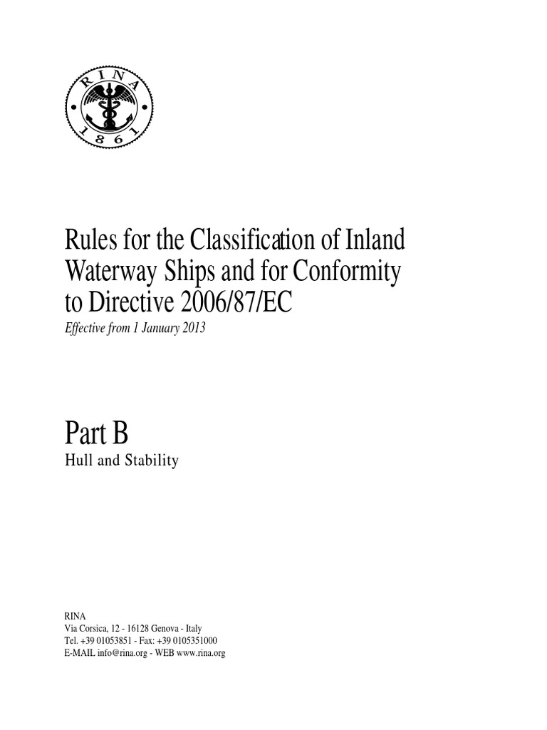 Rina Parte B Fluvial | PDF | Rudder | Steel