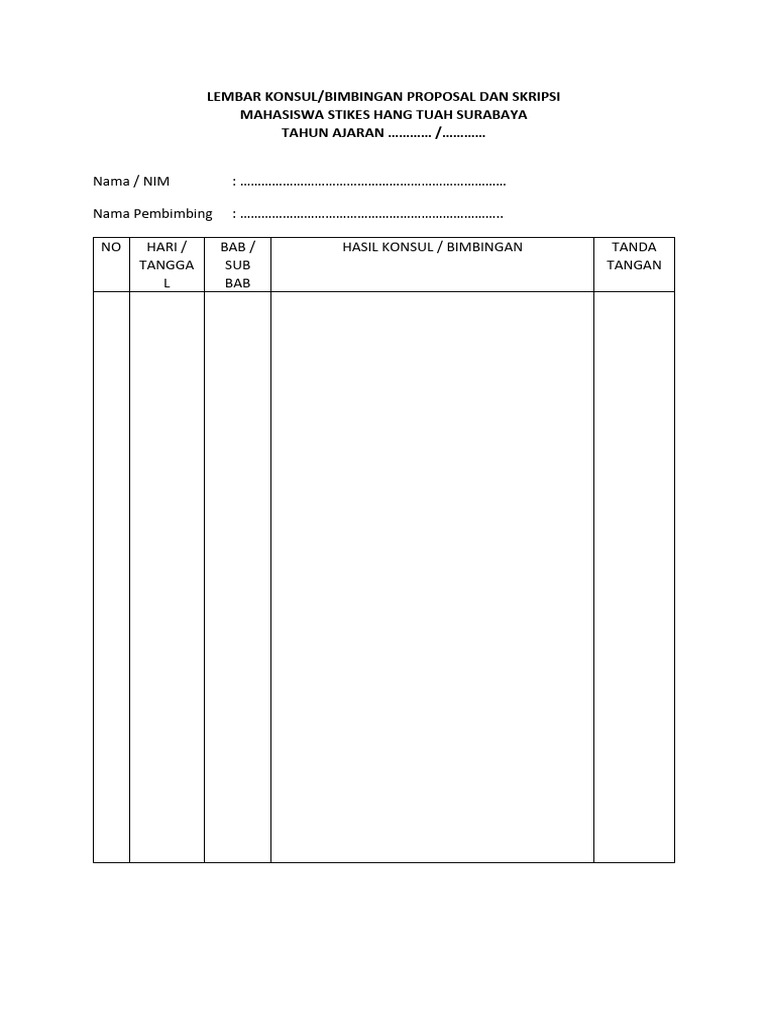 Lembar Konsul Proposal Dan Skripsi-1 | PDF