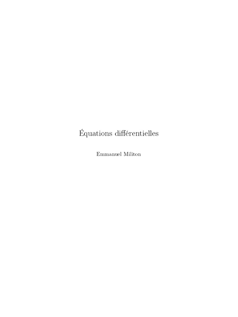 Equa Diff Resume Cours | PDF | Concepts mathématiques | Théories de matrice
