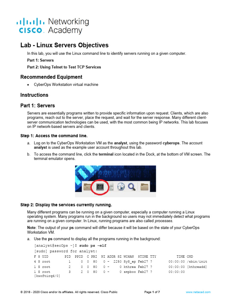 W3-Lab 02 - Linux Servers - ILM | PDF | Port (Computer Networking) | Transmission Control Protocol