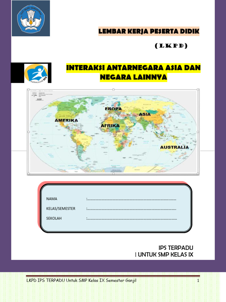 LKPD IPS Kelas IX: Interaksi Asia dan Dunia | PDF | Kajian Bahasa Asing