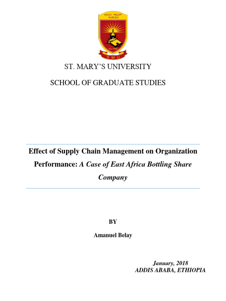 Amanuel Belay - Thesis Final 2 | PDF | Supply Chain Management | Supply Chain