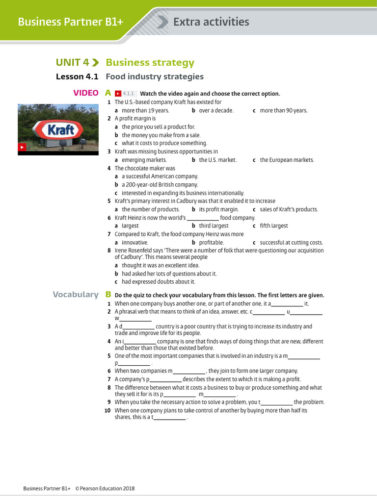 Bus Part B1P ExClassPracWS U4 | PDF | Strategic Management | Business