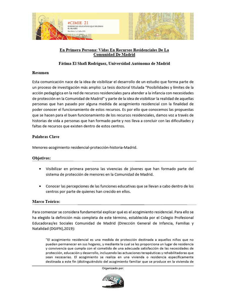 Fatima El Shafi | PDF | Madrid | Orfanato