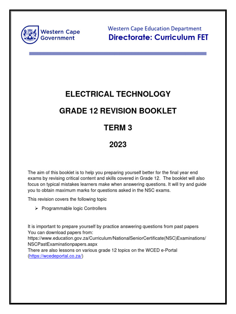 Electrical Technology Revision Pack Term 3 | PDF | Programmable Logic ...