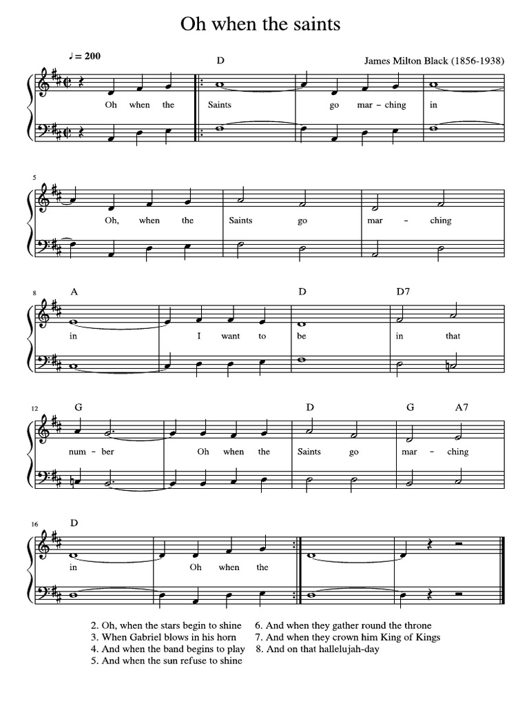 Oh When The Saints Partition | PDF