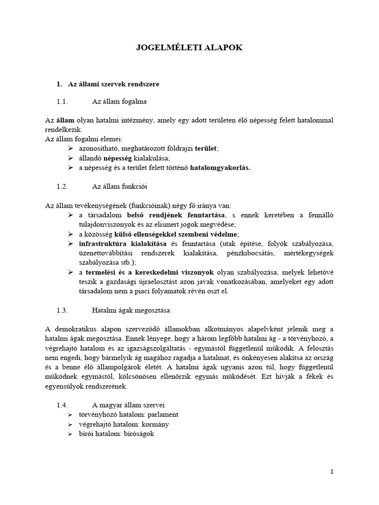 Jogelméleti Alapok | PDF