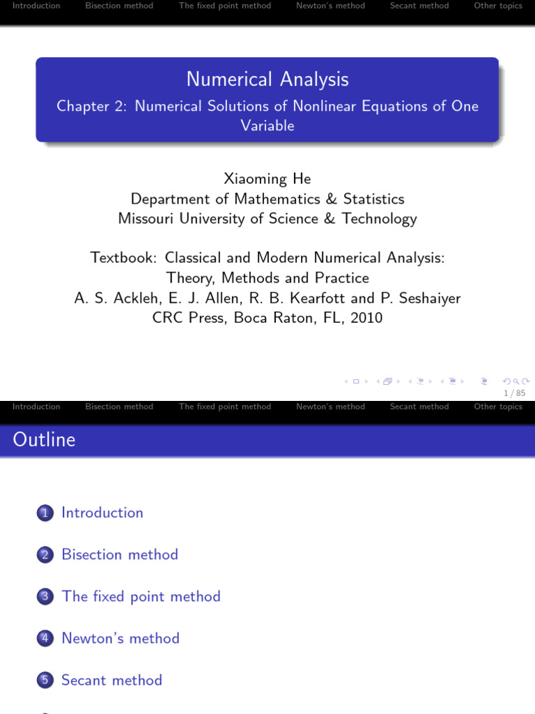 Numerical Analysis Chapter 2 | PDF | Numerical Analysis | Theoretical ...