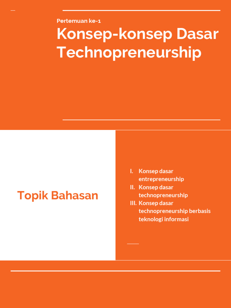 Konsep Konsep Dasar Technopreneurship Pdf