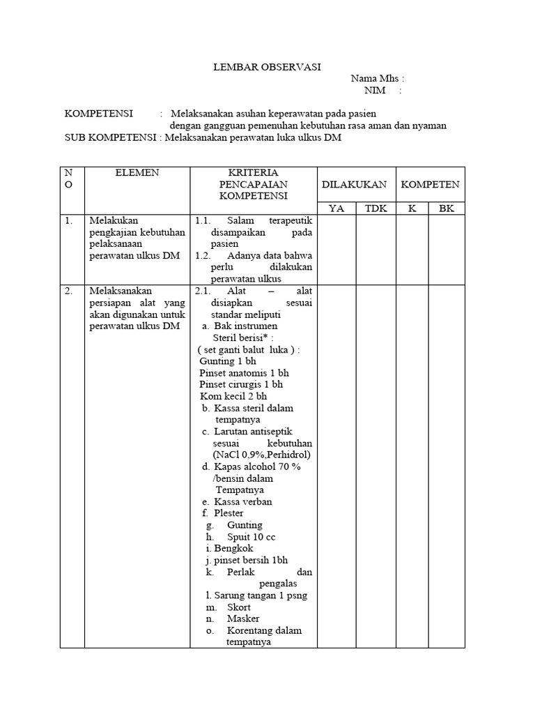 Perawatan Luka Ulkus DM pada Pasien | PDF