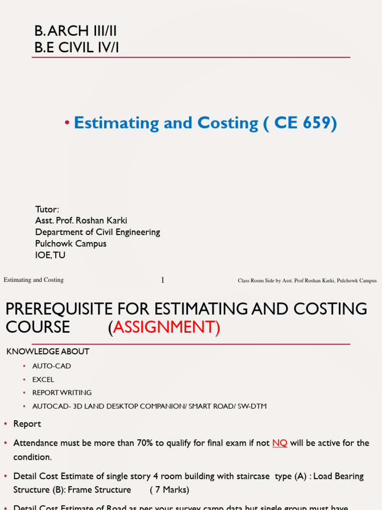Estimate Note Upto Rate Analysis by Roshan Karki | PDF | Specification ... Estimate Note Upto Rate Analysis by Roshan Karki | PDF | Specification ...