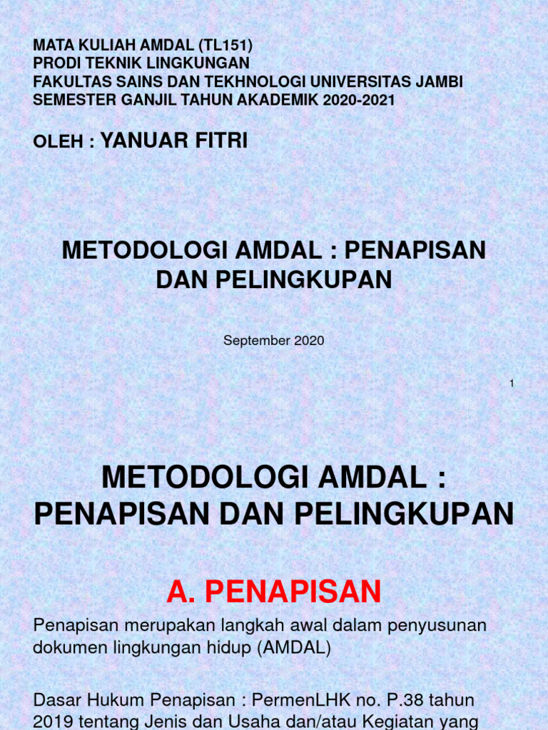 567 Metodologi AMDAL (Penapisan & Ppelingkupan) | PDF