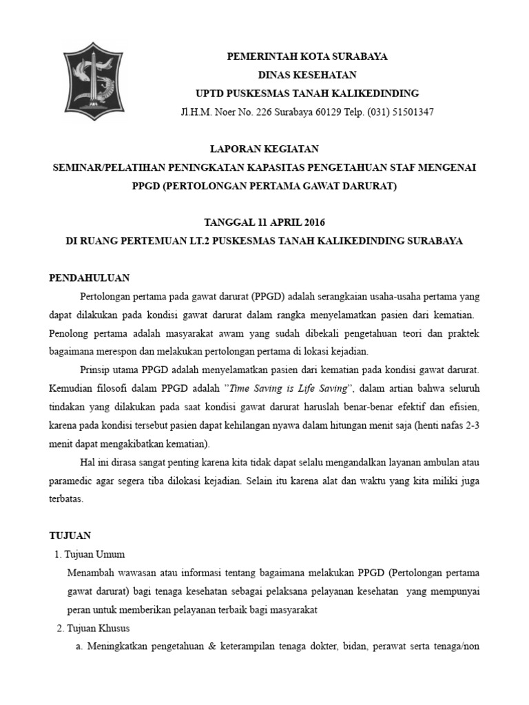 Laporan Kegiatan PPGD | PDF