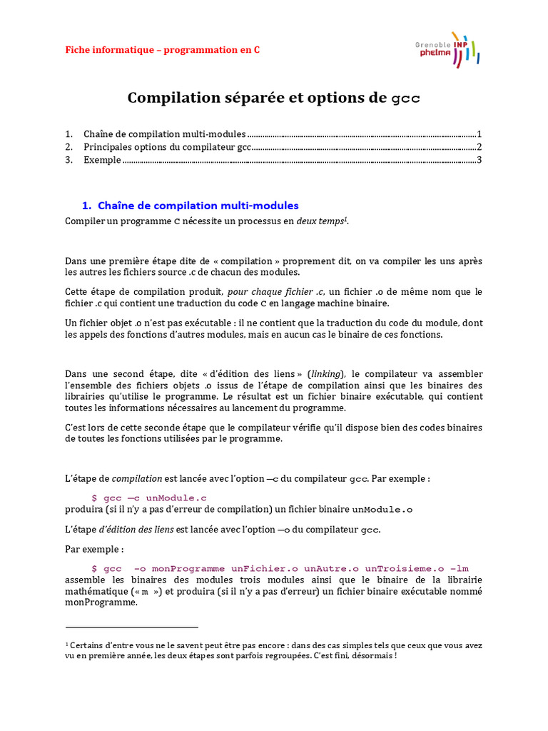 Compilation GCC | PDF | Compilateur | Code source