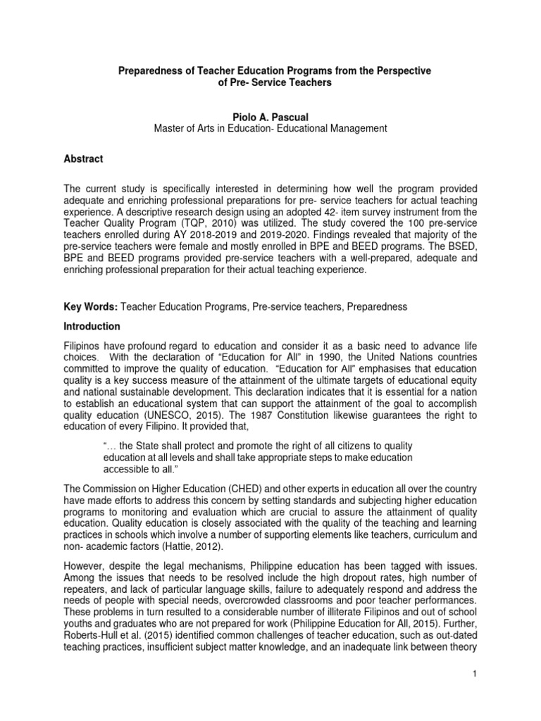 Sample Study Template | PDF | Teachers | Teacher Education