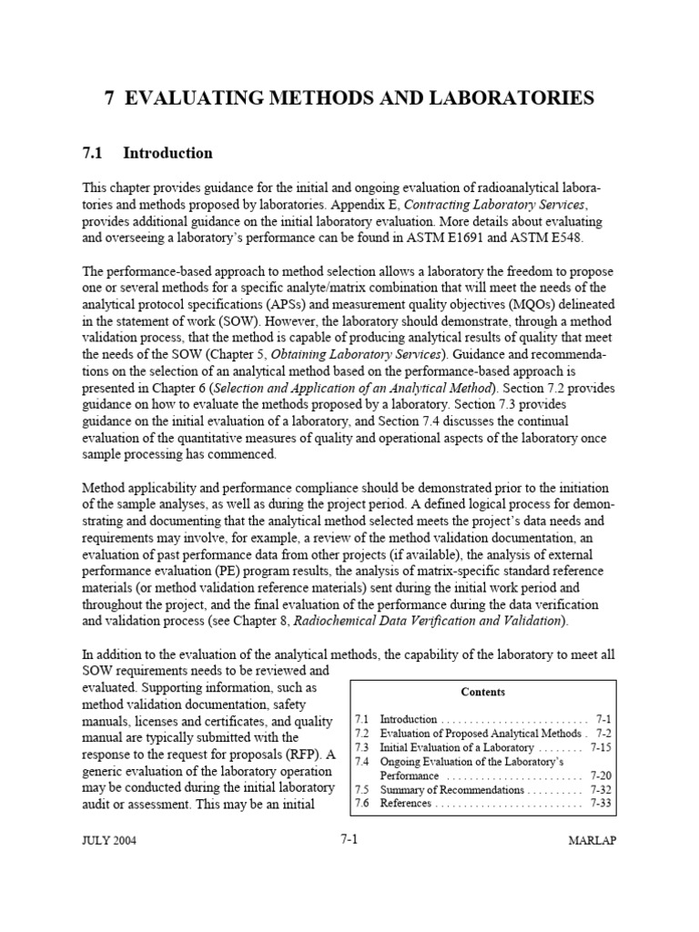 MARLAP Chapter 7 | PDF | Sampling (Statistics) | Radioactive Decay MARLAP Chapter 7 | PDF | Sampling (Statistics) | Radioactive Decay