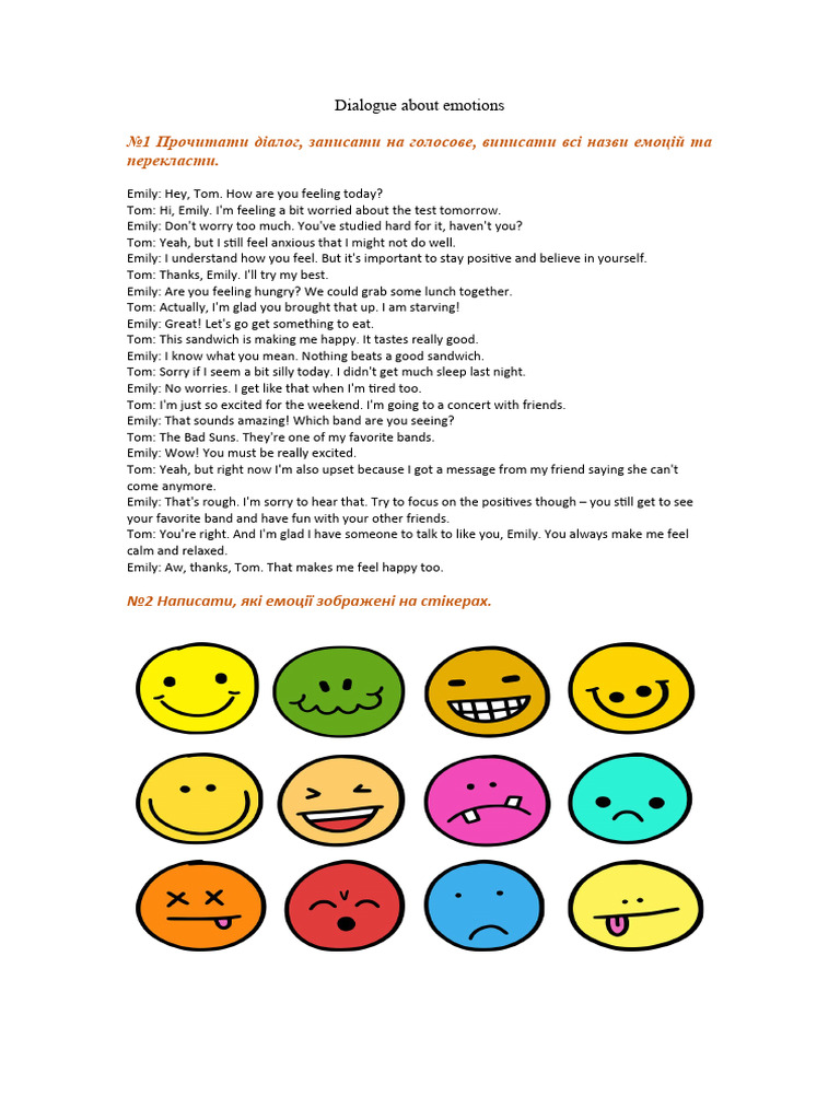 Dialogue About Emotions | PDF