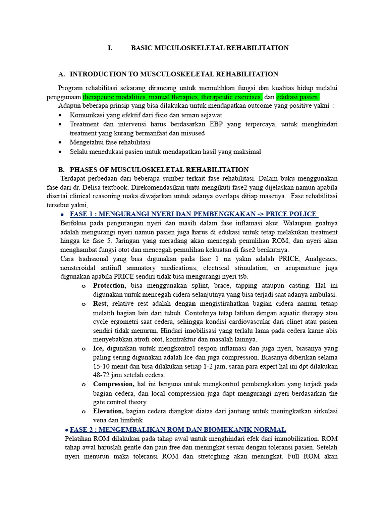 Panduan Rehabilitasi Muskuloskeletal | PDF