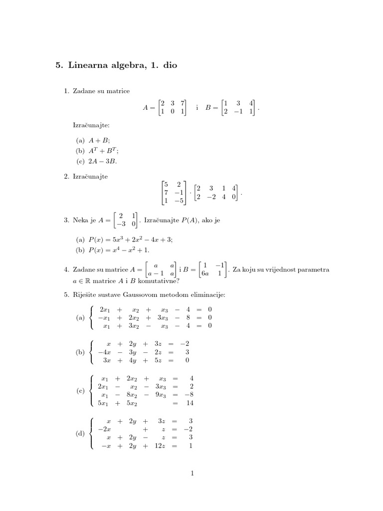 5.linearna Algebra | PDF