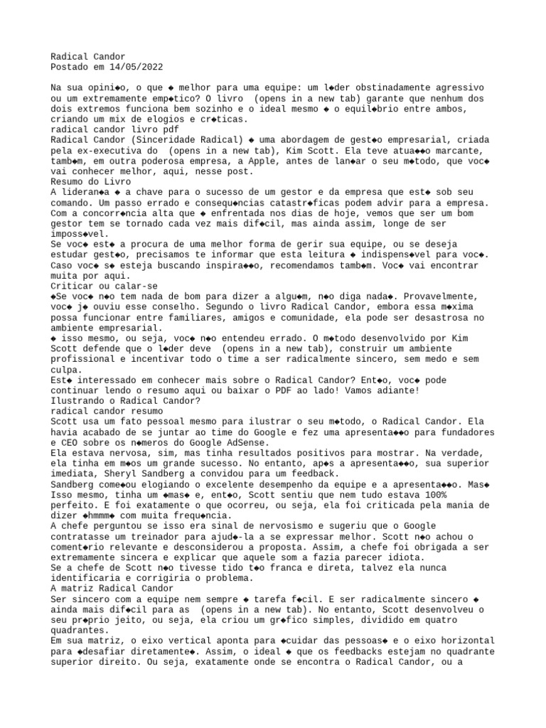 Radical Candor | PDF | Cultura organizacional | Livros