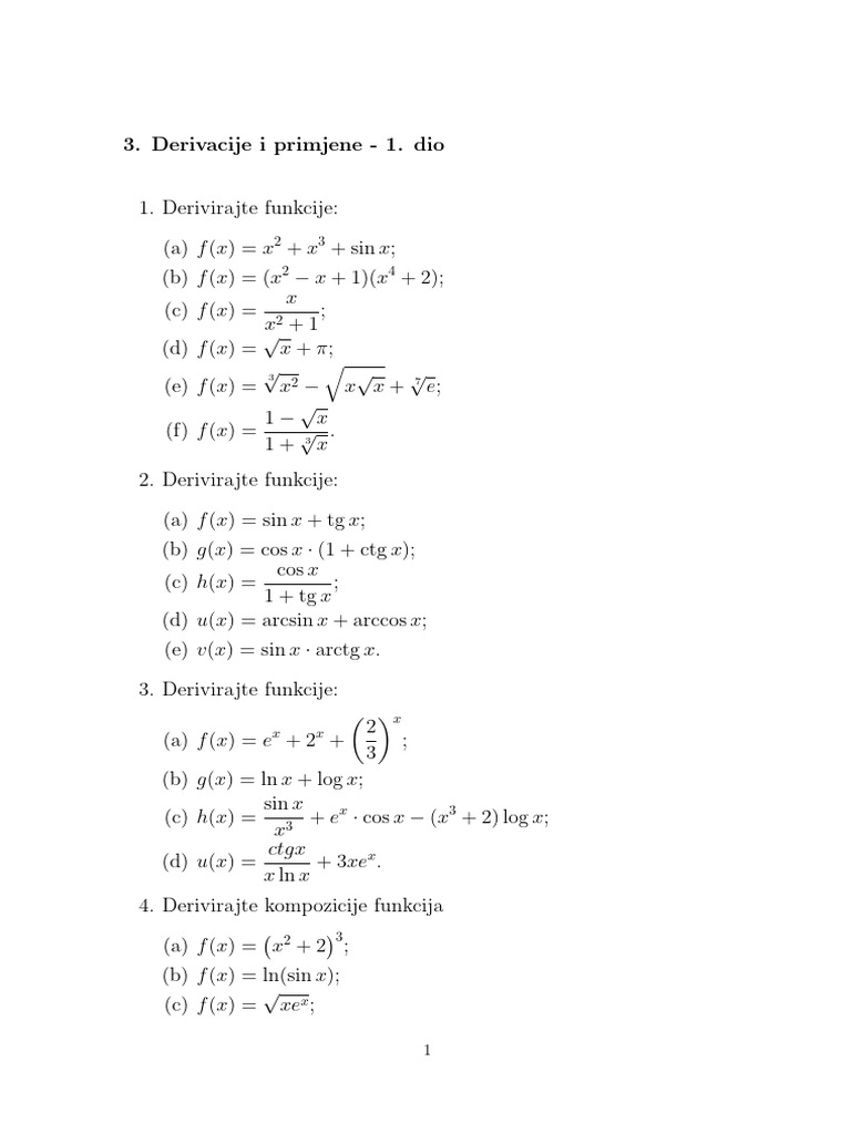 3.derivacije I Primjene | PDF