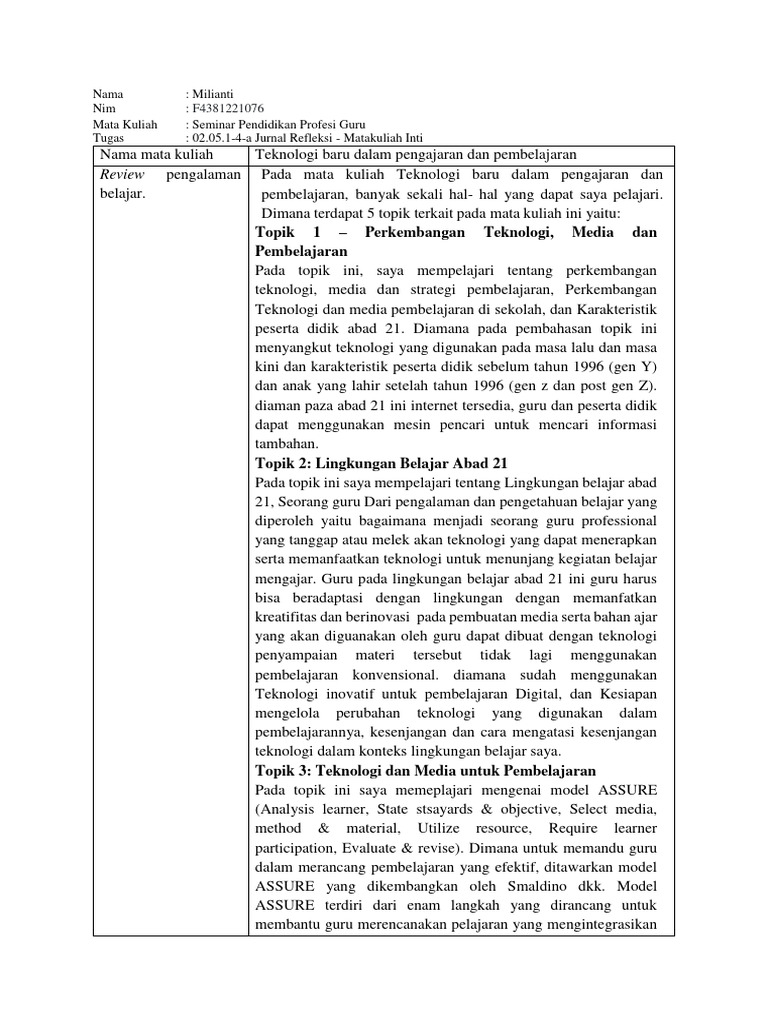 Teknologi Baru Pengajaran Dan Pembelajaran | PDF | Karier & Perkembangan | Seni