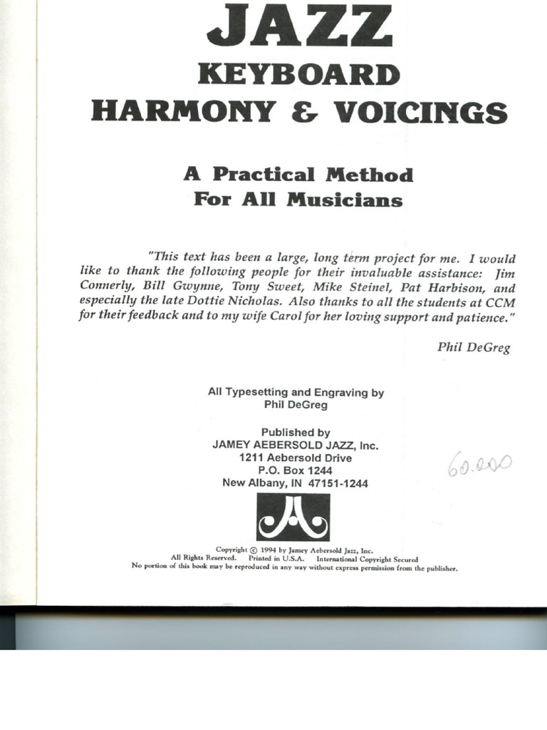 Phil de Greg Jazz Keyboard Harmony (Glissés) | PDF