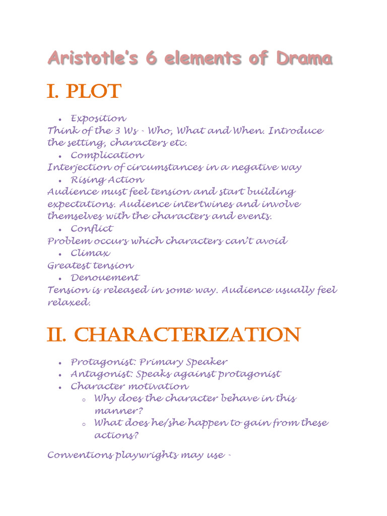 Drama Elements and Conventions | PDF | Plot (Narrative) | Poetry