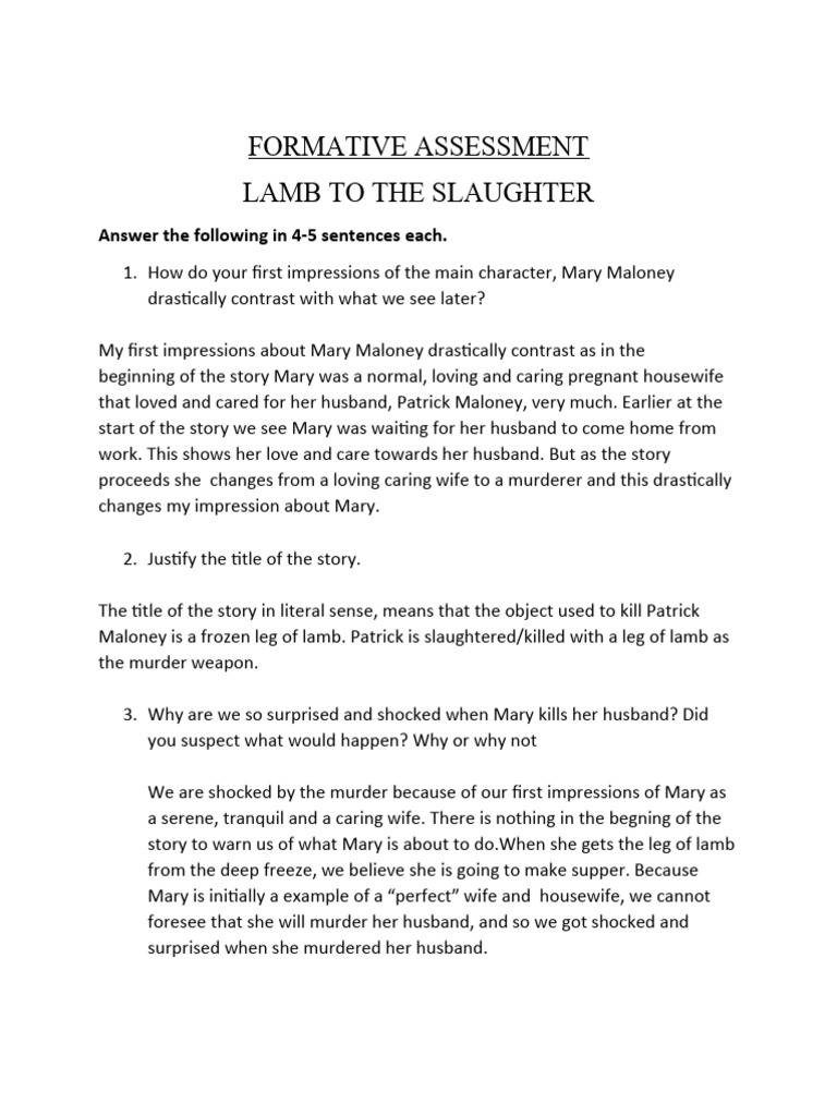 Formative-Lamb To The Slaughter 1 | PDF