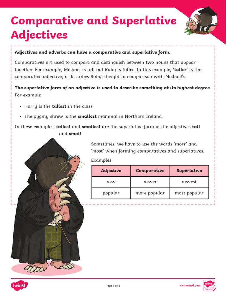 Ni L 1673872237 Comparative and Superlative Adjectives Activity Sheets ...