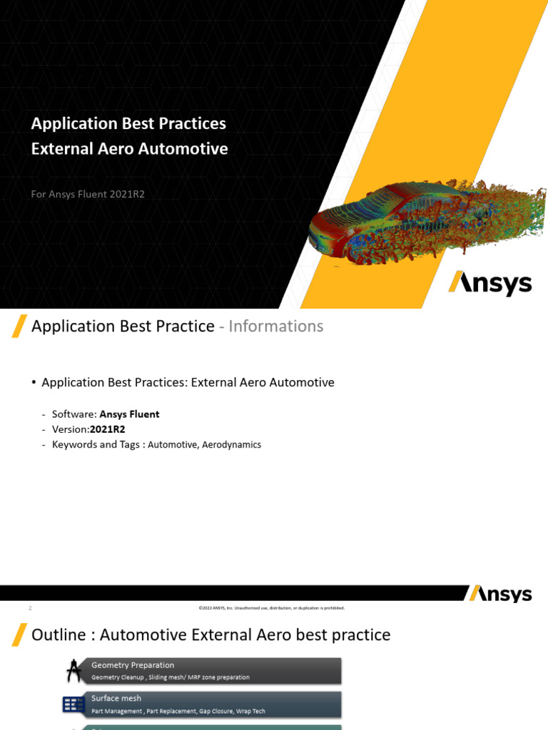 ABP Fluent 2021R2 External Aero Automotive v0 | PDF | Turbulence | Computer Aided Design
