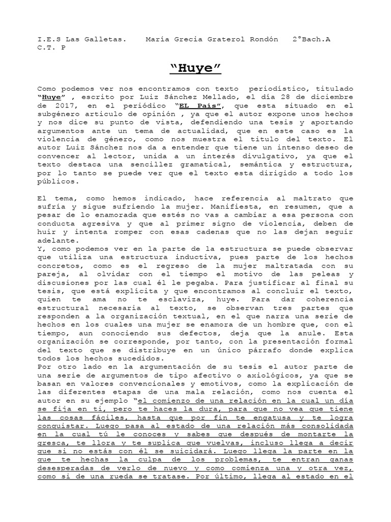 Huye: Reflexiones sobre violencia de género | PDF | La violencia contra ...