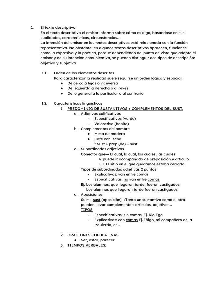Texto Descriptivo | PDF | Adjetivo | Retrato