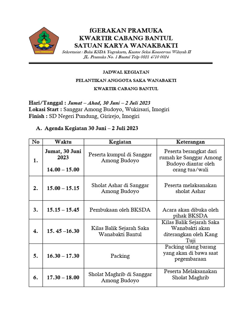 Rundown Acara Pelantikan | PDF