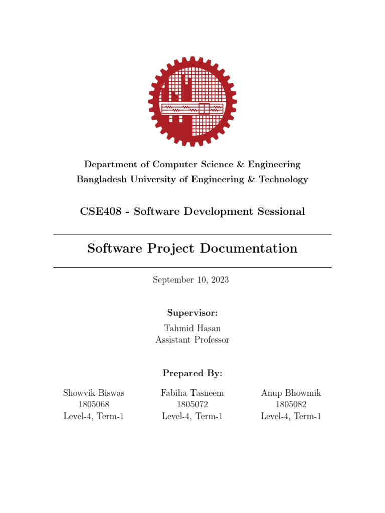 CSE408 - Software Development Project - Documentation | PDF | Java ...
