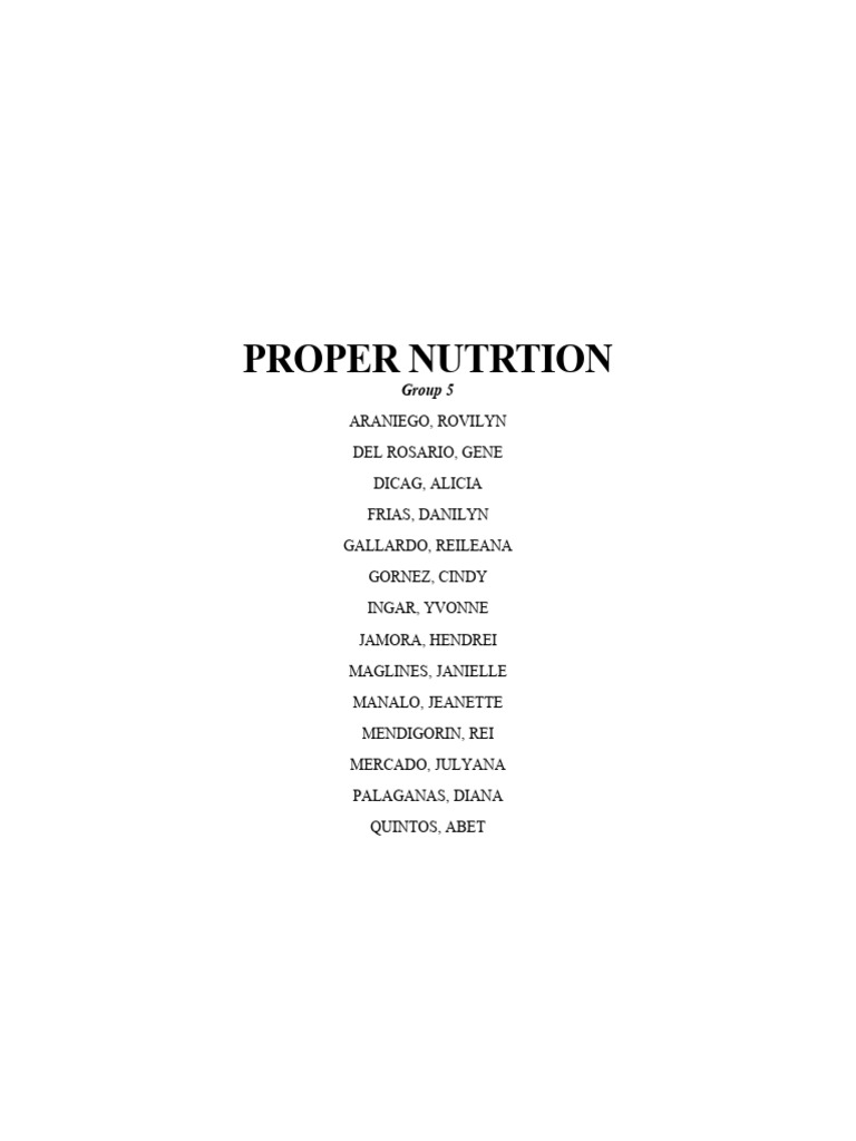 NSTP Proper Nutrition | PDF | Self-Improvement | Wellness