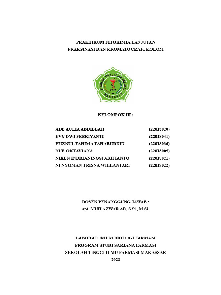 FRAKSINASI DAN KROMATOGRAFI KOLOM KEL 3 | PDF