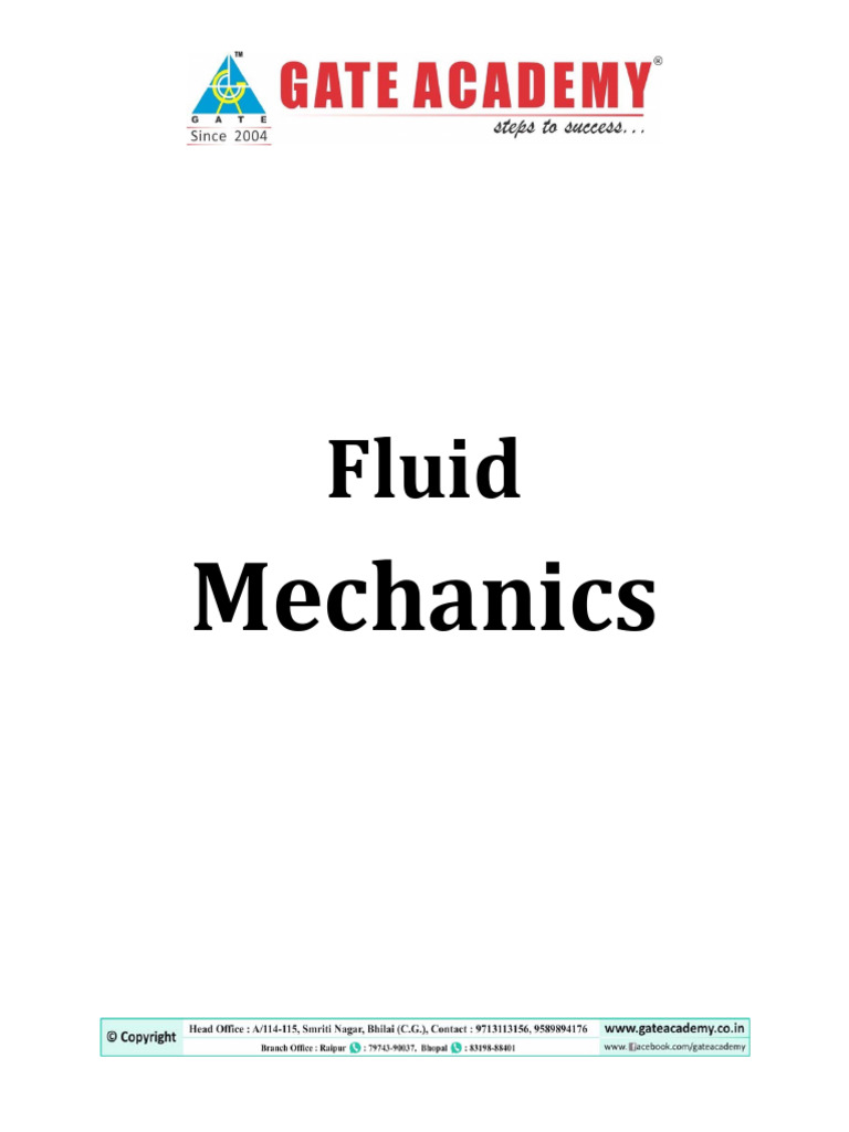 Fluid Mechanics Notes by Gate Academy | PDF