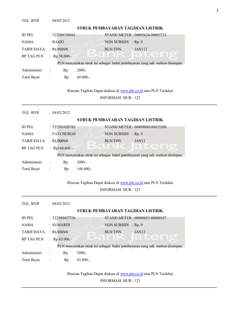 Kwitansi Listrik (Copy 2) | PDF