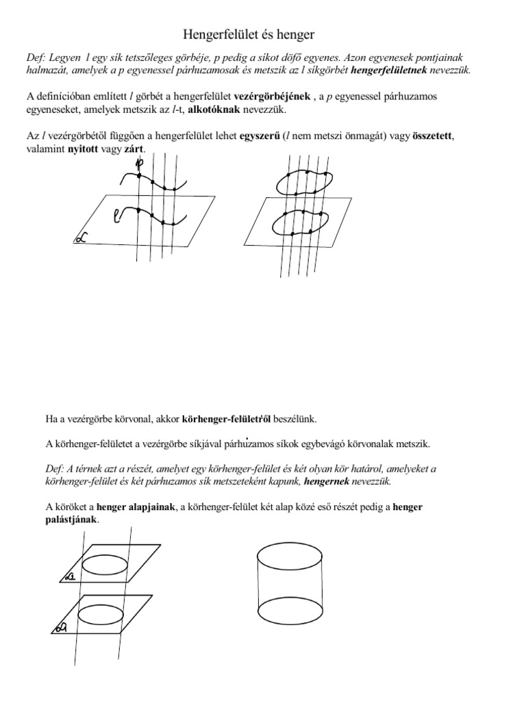 Henger és hengerfelület | PDF