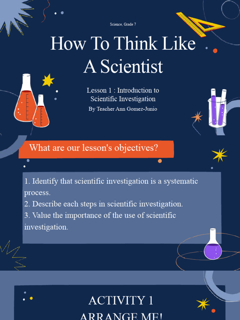 Science, Grade 7, Scientific Investigation Lesson 1 | PDF | Scientific ...