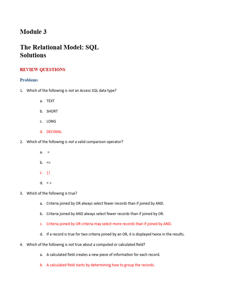 CDBM Mod03 Answers | PDF | Data | Information Technology