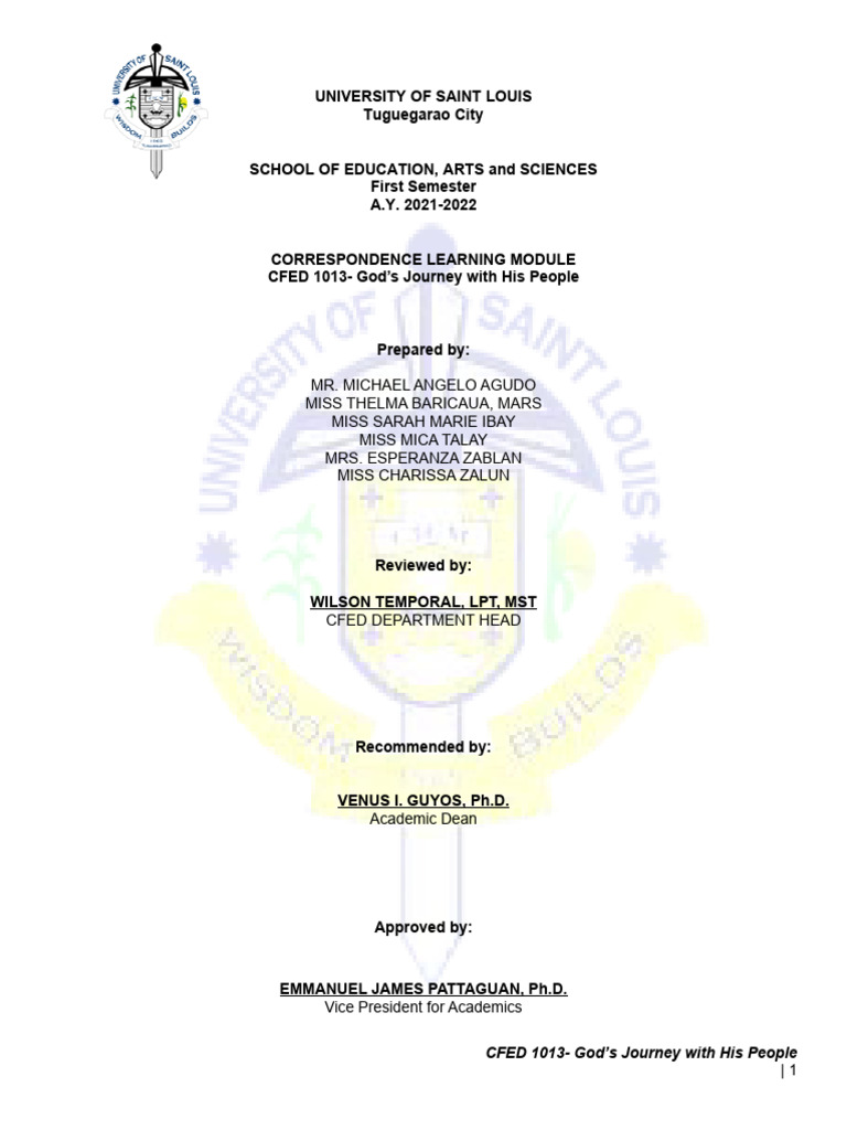 Cfed 1 Week 4 Module | PDF | Abraham | Book Of Genesis