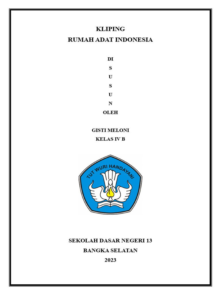 Cover Kliping Rumah Adat | PDF